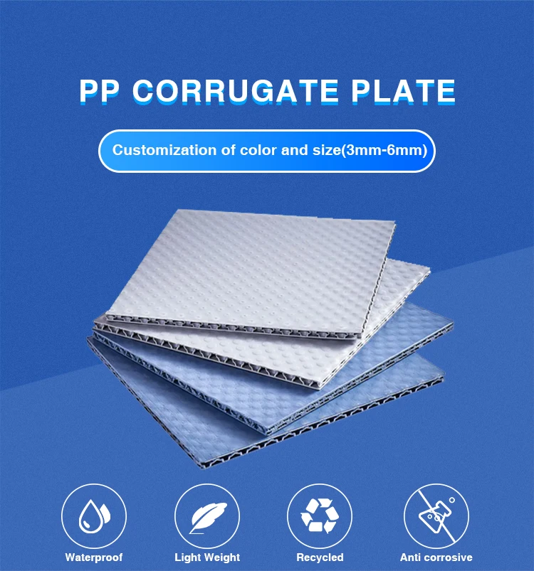Pp Polyethylene High Strength Recycled Corflute Board Corrugated Panels ...