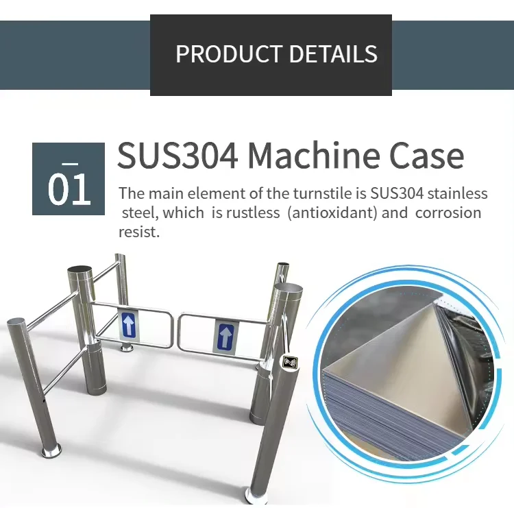 Handicap Pedestrian Barrier - Automatic Pole Access Control