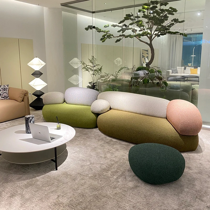 New Arrival Cobblestone Stone Design Fabric Sofa Set Modular Sectional ...