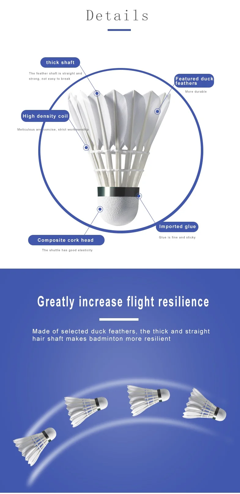 Badminton Flight Stability High Speed Goose Duck Feather Badminton ...