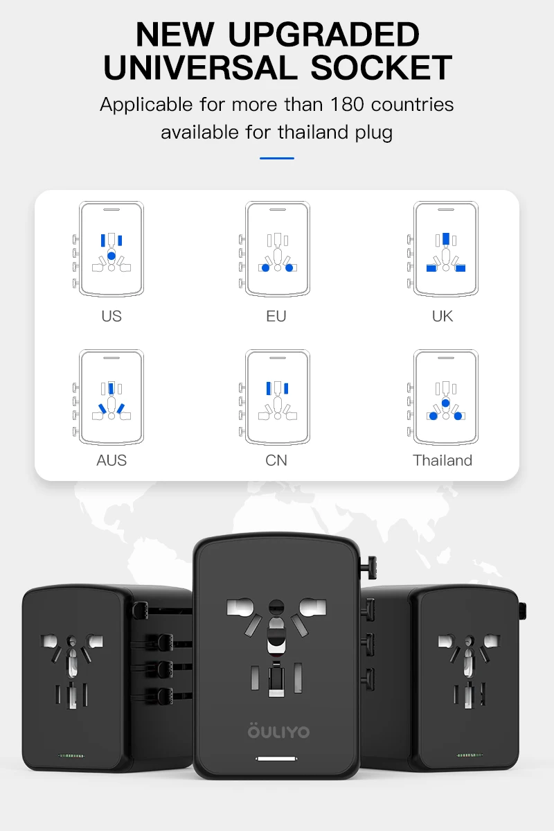 Universal Travel Adapters - World Plug International Adaptor