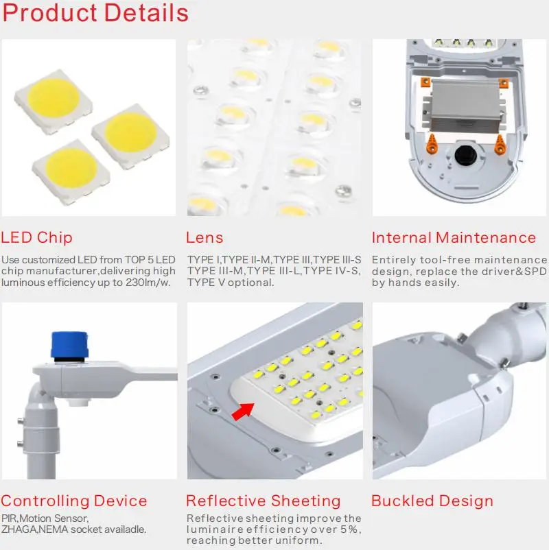 Smart Energy Saving Street Lights by LEPOWER - 170lm/w