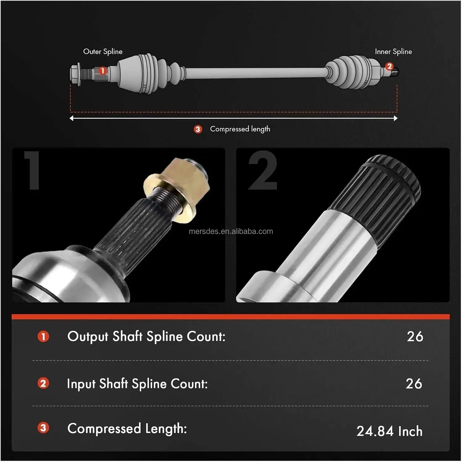 2017-2021 Land Rover Range Rover Front Left CV Axle Assembly Steel ...