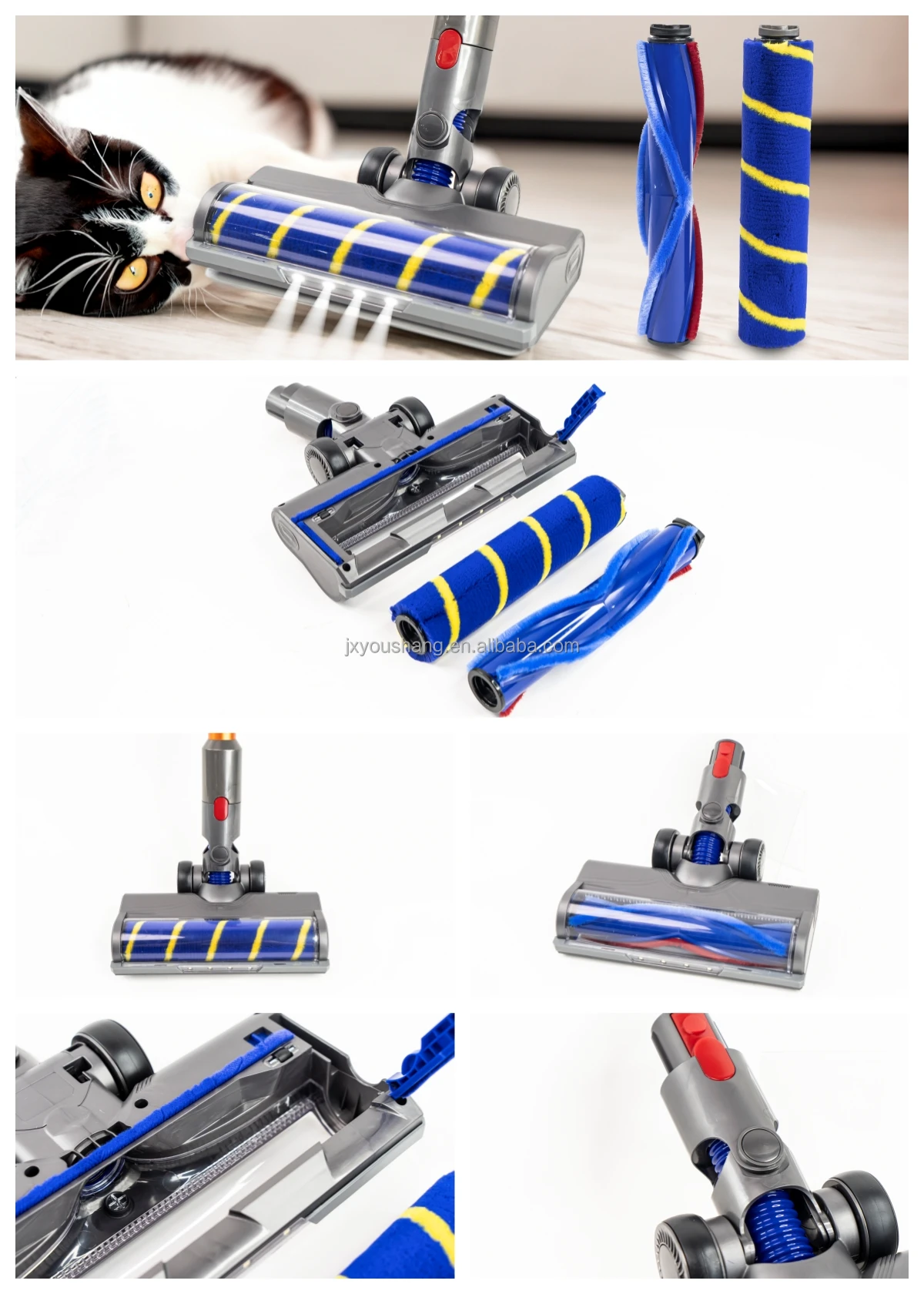 4 Small Wheels 2 Soft Roller Brush for Dysons V7 V8 V10 V11 V15 ...