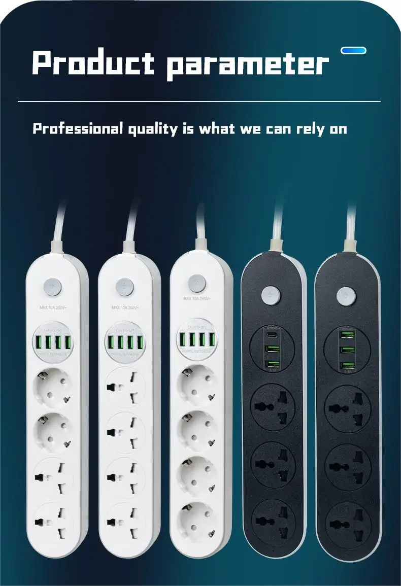 New Smart Power Strip Eu With 4 Socket Outlets Extension Wall Socket ...