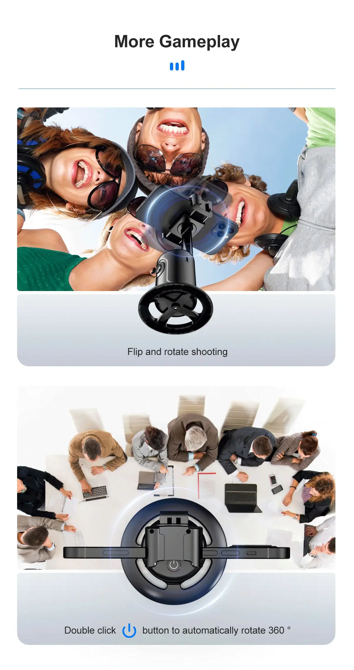 360 Rotation Auto Face Tracking Gimbal Stabilizer Smartphone ...