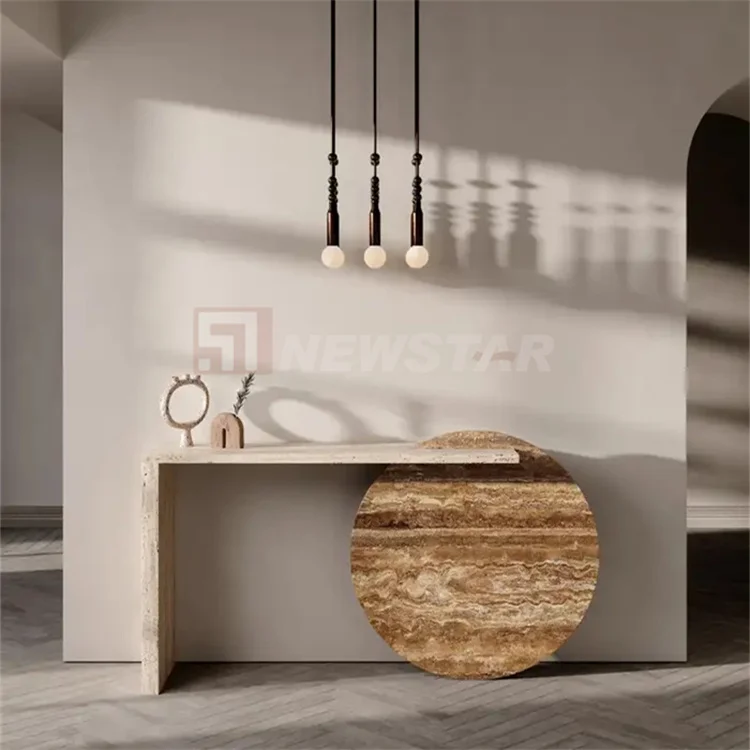 Italian Minimalist Travertine Hallway Console Table Custom Design Home ...