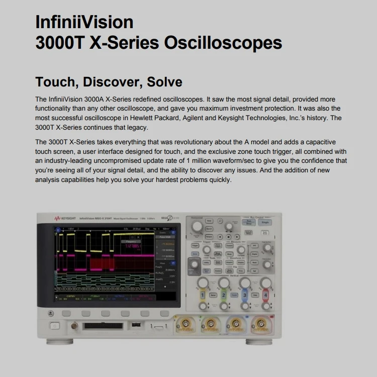 Keysight Bandwidth 100mhz 4 Analog Channels 16 Digital Channels Msox3014t Mixed Signal ...
