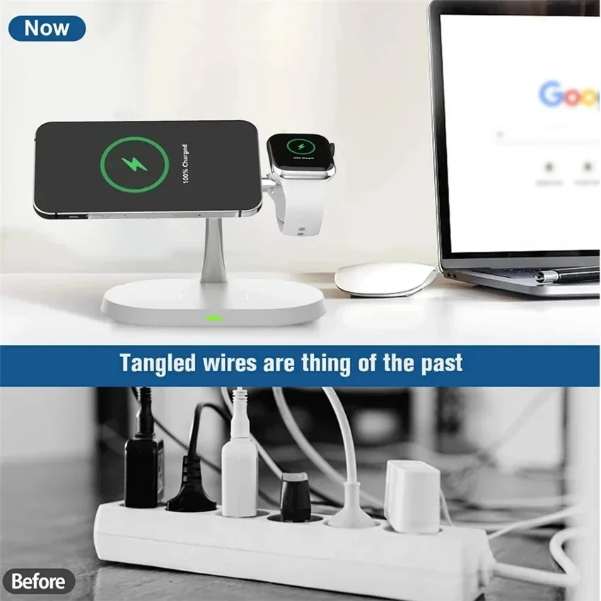 New Design 3 in 1 Desktop Wireless Phone Charger Wireless Charging ...