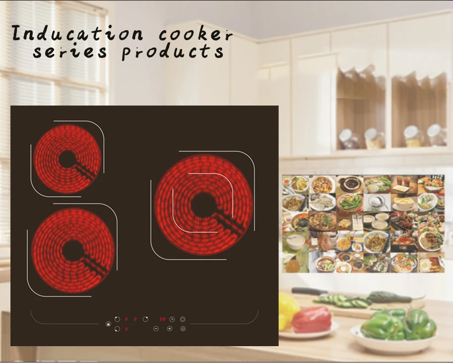 Household Commercial 3-burners Infrared Cooker Design Tempered Glass ...