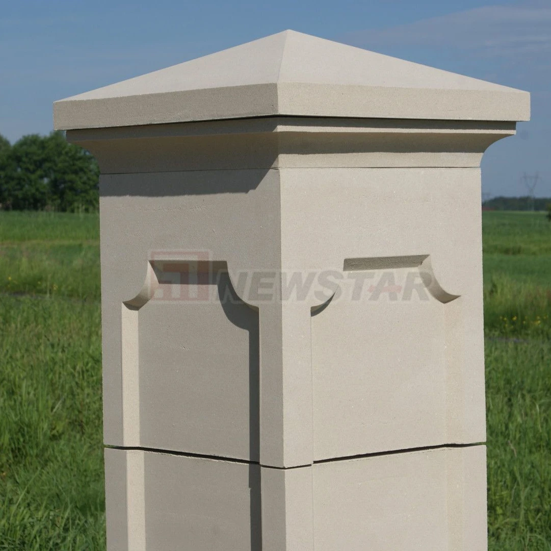Newstar Natural Solid Stone Custom Granite Gate Pillars