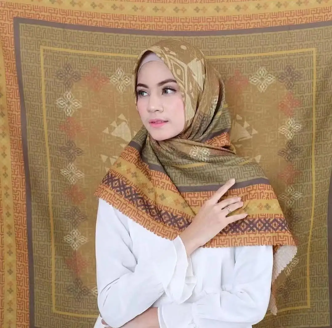 Custom Printing Premium Voal Finishing Laser Cut Scarf Turkish Design ...