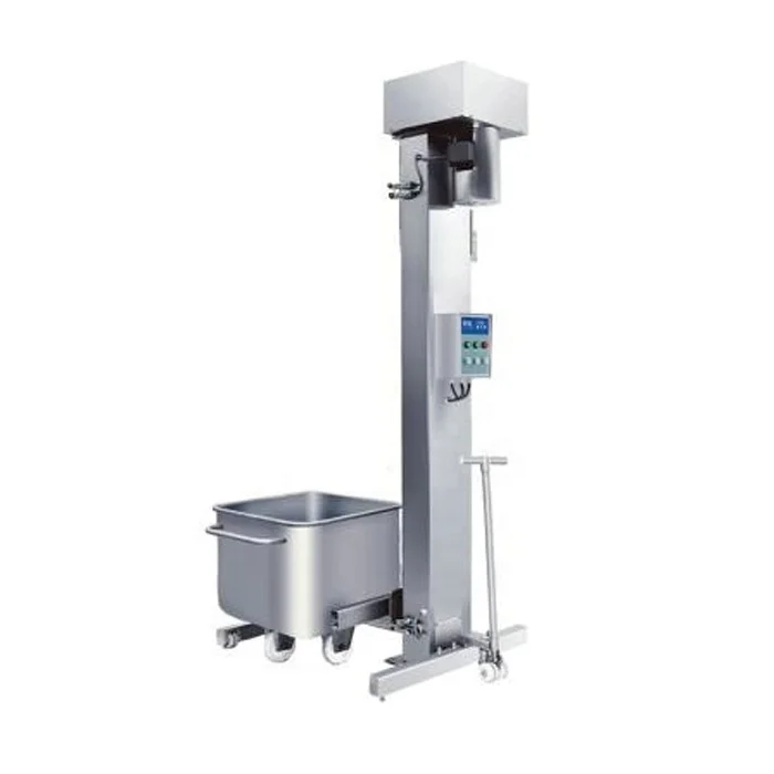 movable stainless steel lifter 200L standard meat cart lifter meat bin ...