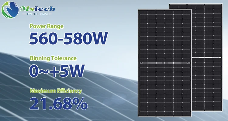 Mstech Solar N-type Bifacial Pannelli Solarie 560-580 Watts Dual Glass Photovoltaic Panels ...