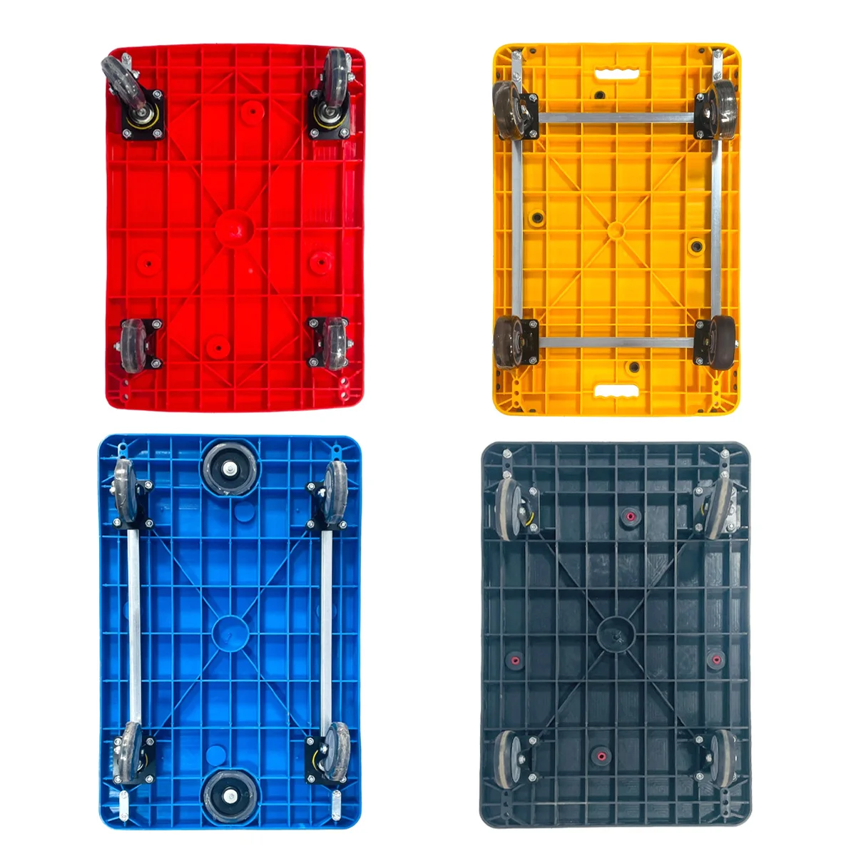 4-Wheel Foldable Metal Platform Trolley Customizable Warehouse Hand ...