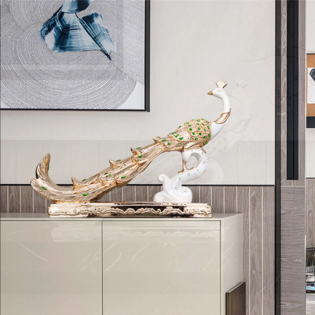 Elegant Polyresin Animal Theme Large Statue Peacock Sculpture For ...