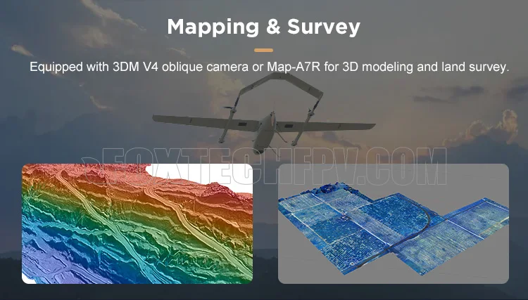 Foxtech Greatshark330 Fixed Wing VTOL Drone - Heavy Payload
