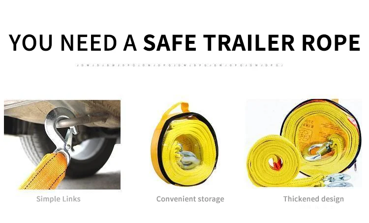 4m Heavy Duty 5 Tons Tow Cable Towing For Truck Snatch Strap Off-road ...