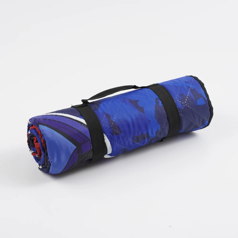 Picnic Rug Luxury With Vegan Leather Strap Printed Washable Folding ...