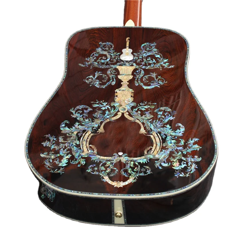 Deluxe Handcrafted Bass Guitar With Solid Cocobolo And Abalone Inlay ...