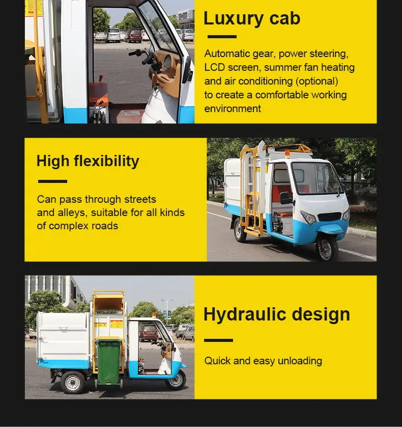 2023 Three-Wheeled Rechargeable Waste Collection Tricycle
