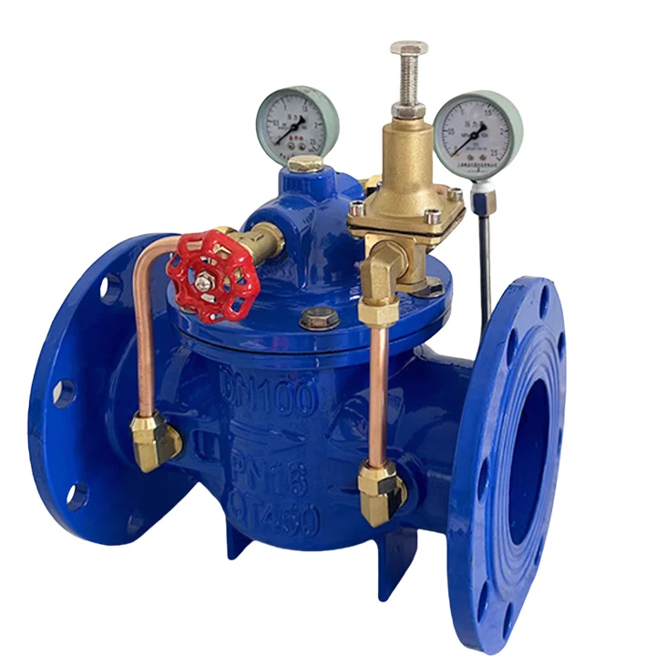 Dn40-dn600 Pn16 연성 철 200x 조정 가능한 파일럿 작동 수압 감소 유압 제어 밸브 압력 조절기 - Buy ...