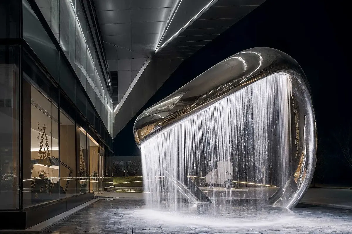 Outdoor Large Digital Water Curtain Waterfall Sculpture Fountain ...