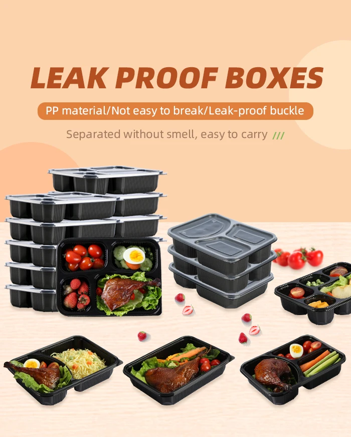 Factory Supplier Food Take Out Packaging Disposable 4 Compartment ...