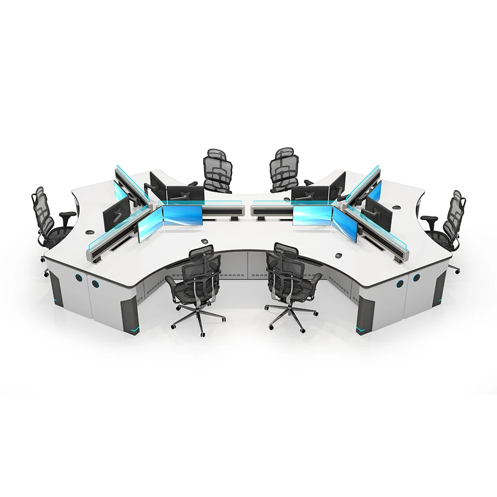 Multi-Position Ergocon Workstation Control Room Console Desk Furniture Single Worktop Tier ...