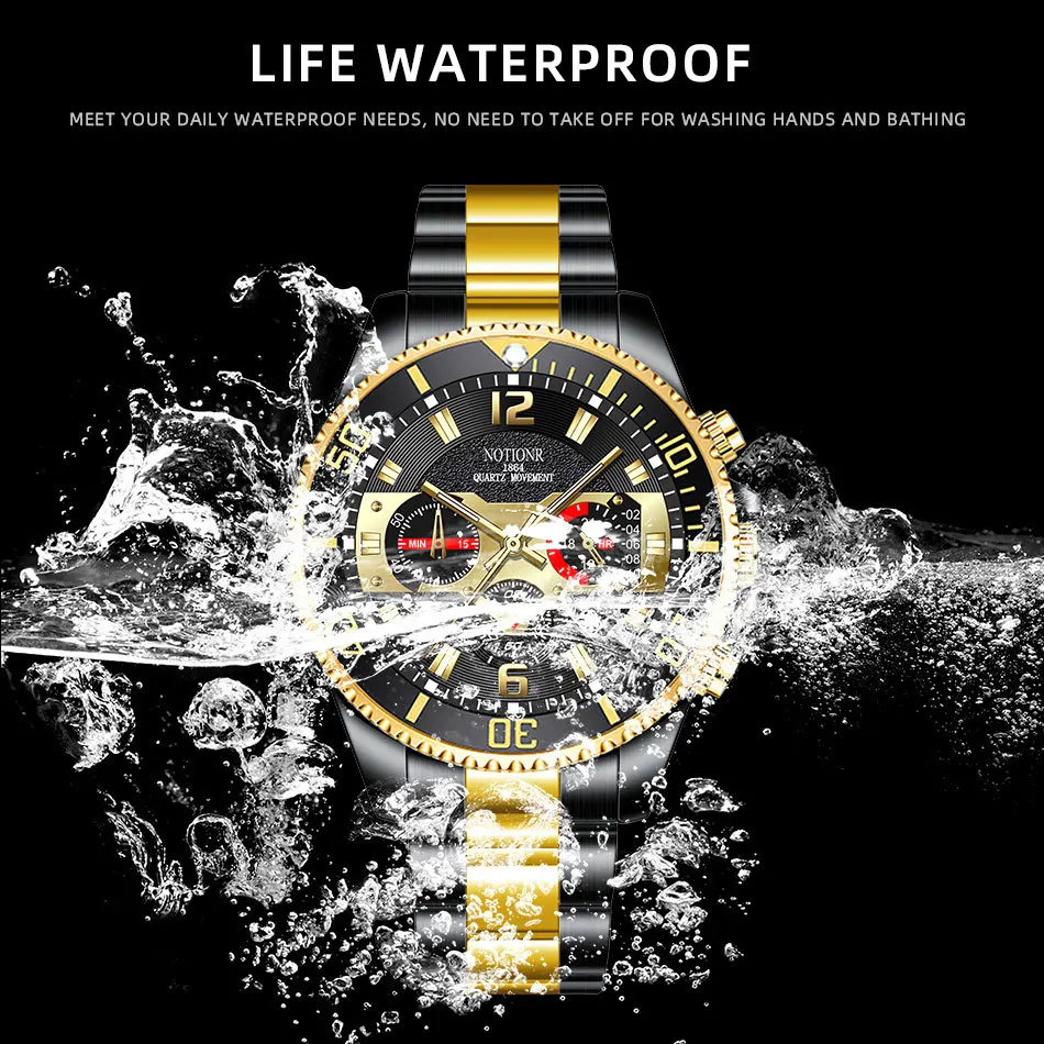 Luxury High-quality Waterproof Watch Men's Luminous Calendar Watch Men ...