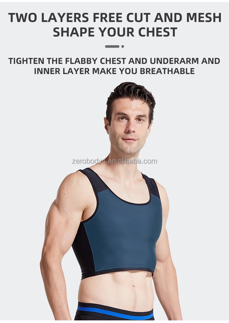 102 Faja for Man Hide Gynecomastia Moob Compression Tank Pullover Chest ...