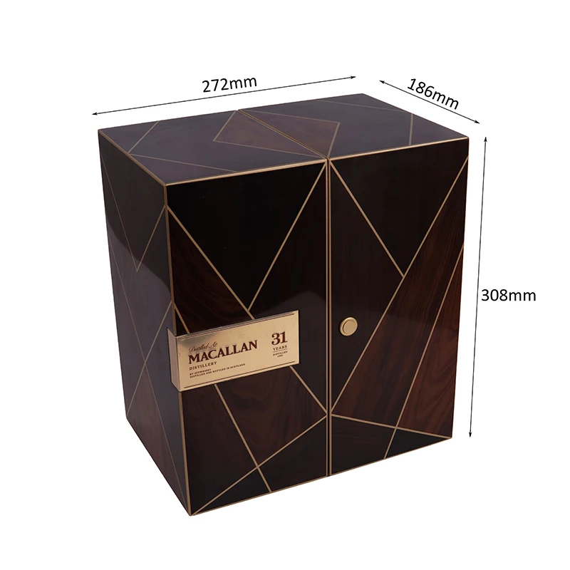 2024 Latest Design Large Luxury Custom MDF Wood Wine Whisky Gift Boxes ...