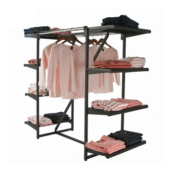 Clothing Display Gondola Double Rail Eight Shelves Combination Clothing ...