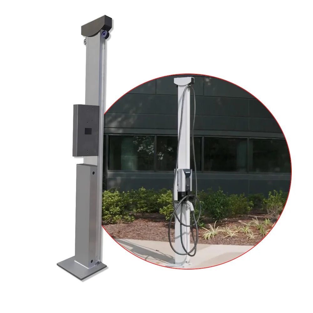L2 EV Charger Universal Pedestal 72'' 96'' AC Charger Stand Post Pillar ...