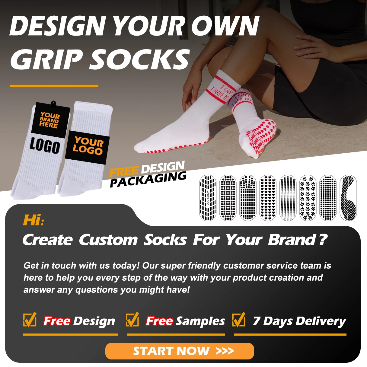 Custom Ruffle Yoga Socks - Durable, Comfortable, and Stylish