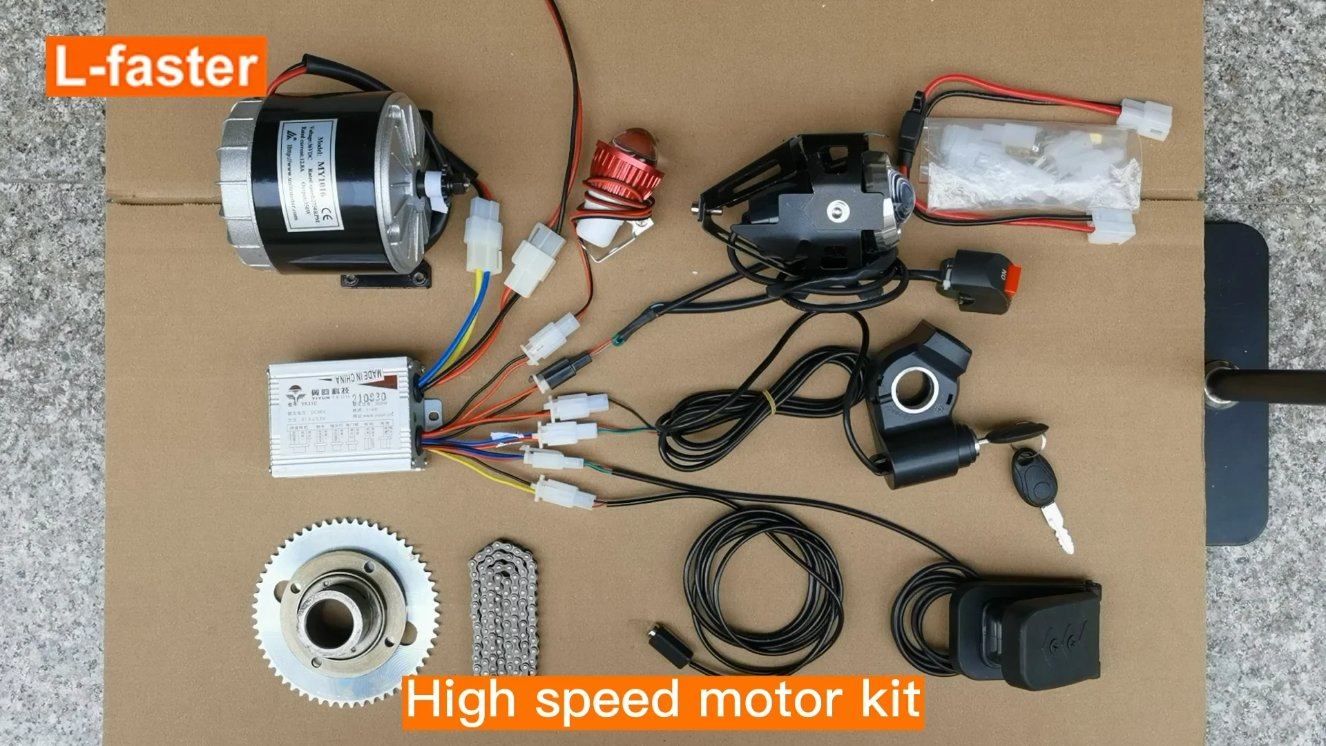 2750rpm 36v 350w High-speed Freewheel Adapter Headlight Pedal Throttle ...