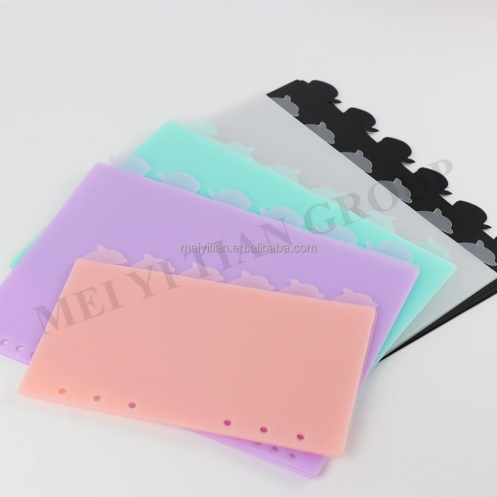 A4 A5 A6 B5 Binder Divider PP Index Page Dividers Multicolor Cute Shape ...