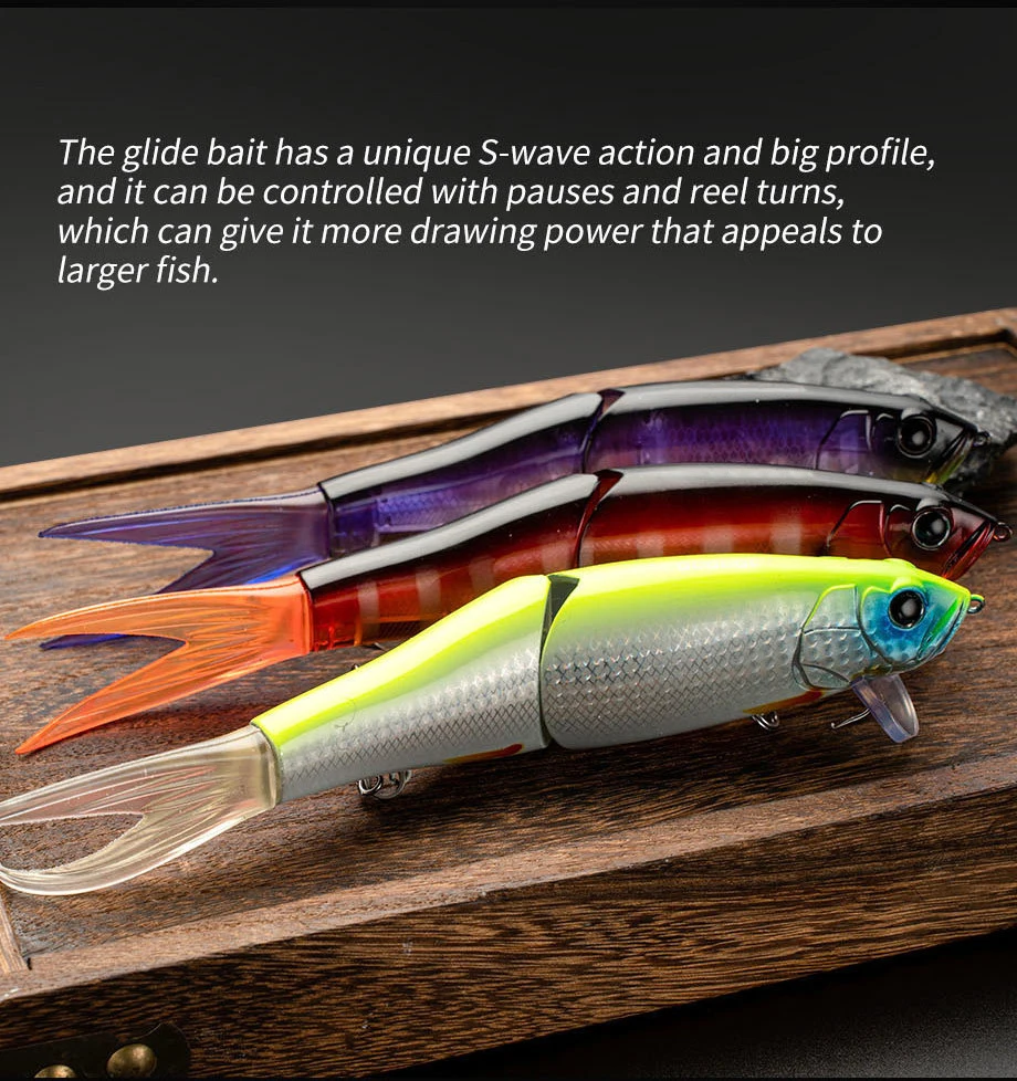 210mm 64g Predator Multi Jointed Swim Baits Floating Minnow Lure 2 ...