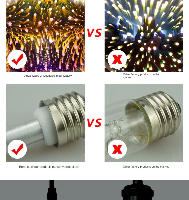 Led Bulb 3d Fireworks G95 Bulb E27 Screw Mouth Colorful Decorative ...