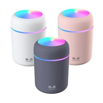 Factory Wholesale Portable Led Light 300ml H2o Spray Mist Mini Humidificador Double Wet Aroma ...