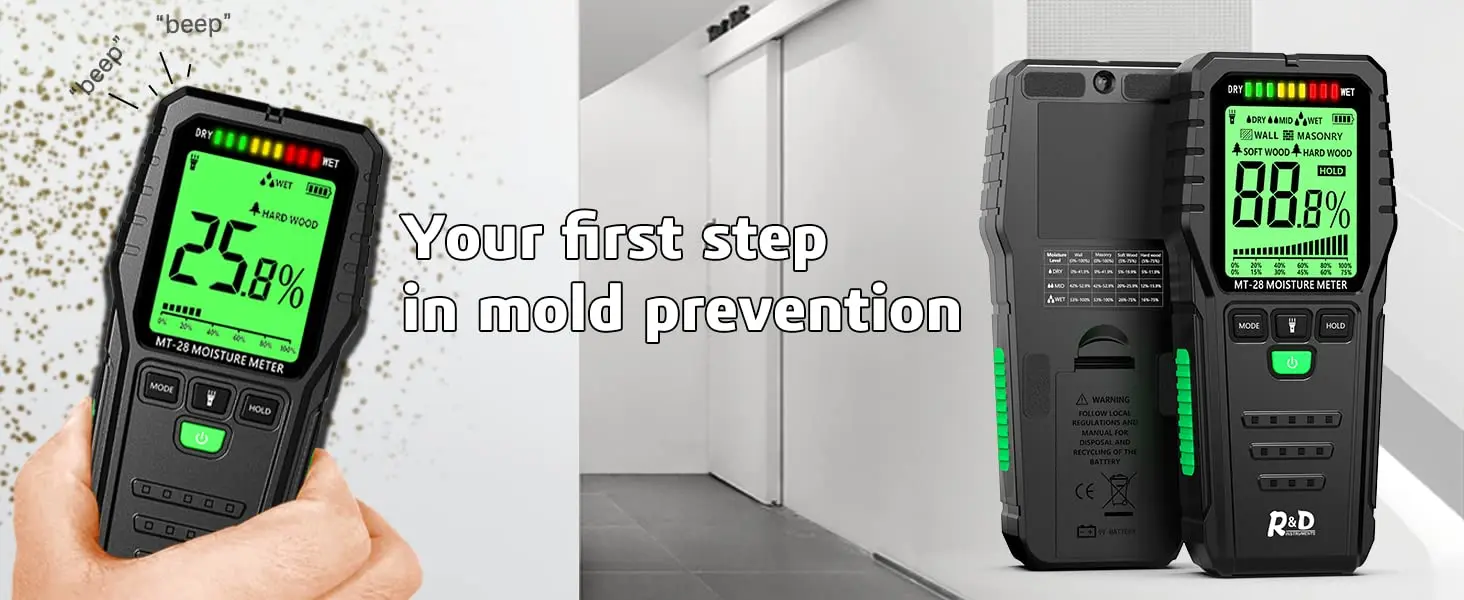 Wall Moisture Sensor - Digital Humidity Tester for Wood