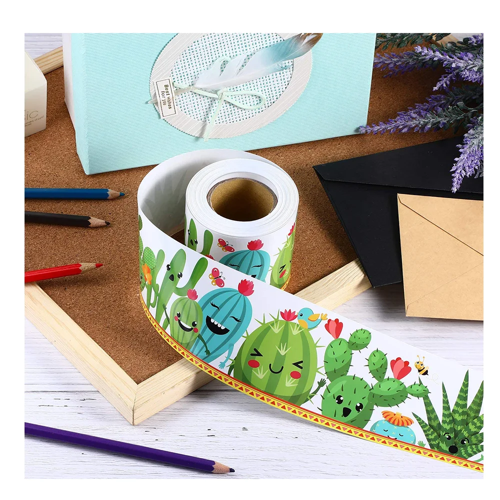 Cactus Bulletin Board Border For Classroom Decoration Removable Wall ...
