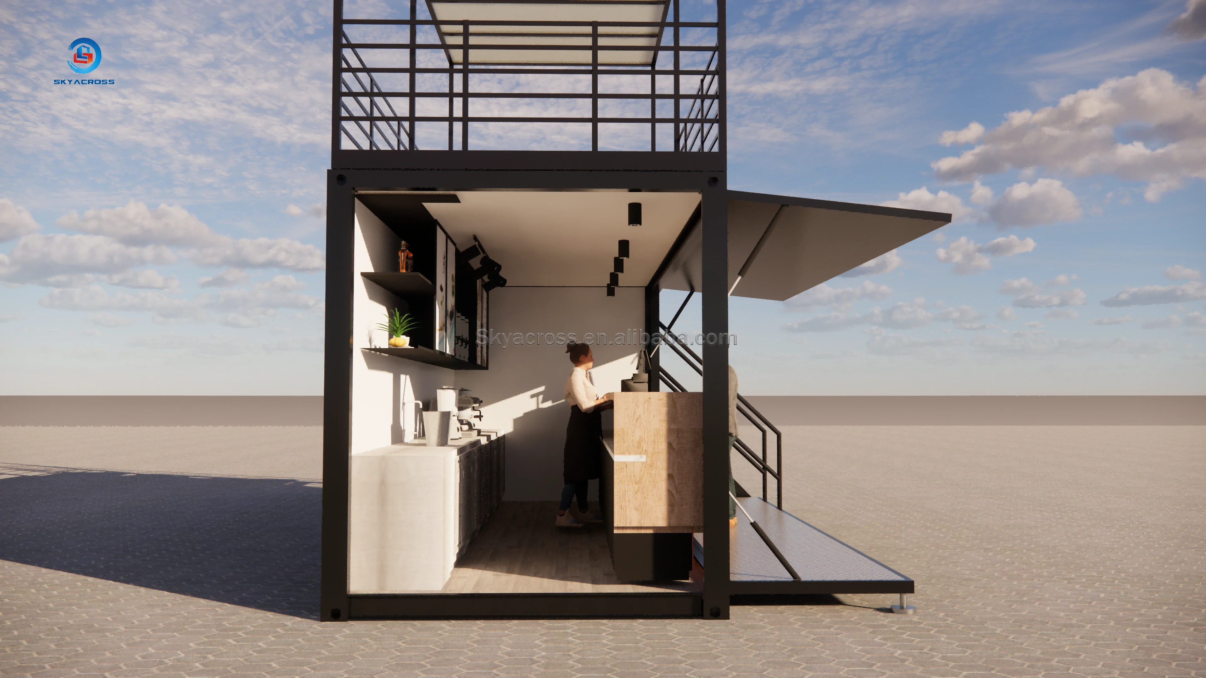 Mobile Pop-up Coffee Shop Container Design 20ft Prefabricated Food ...