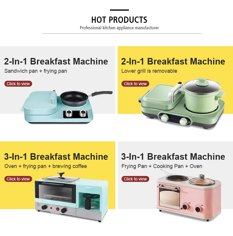 3 in 1 Breakfast Maker - Toast Oven, Coffee Pot & Frying Pan