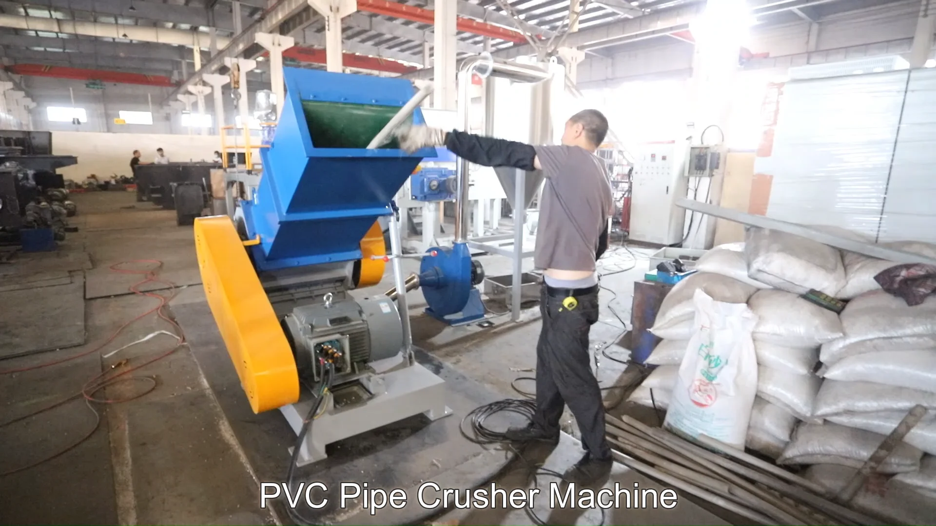 100-2000kg/h Waste Plastic Pvc/hdpe/ Pipe Crusher Machine With Top ...
