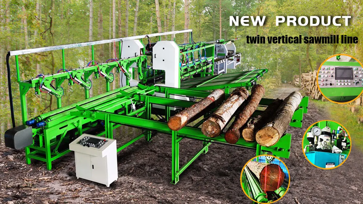Fully Automated Saw Timber Sawmill Line Double Head Bandsaw Twin ...