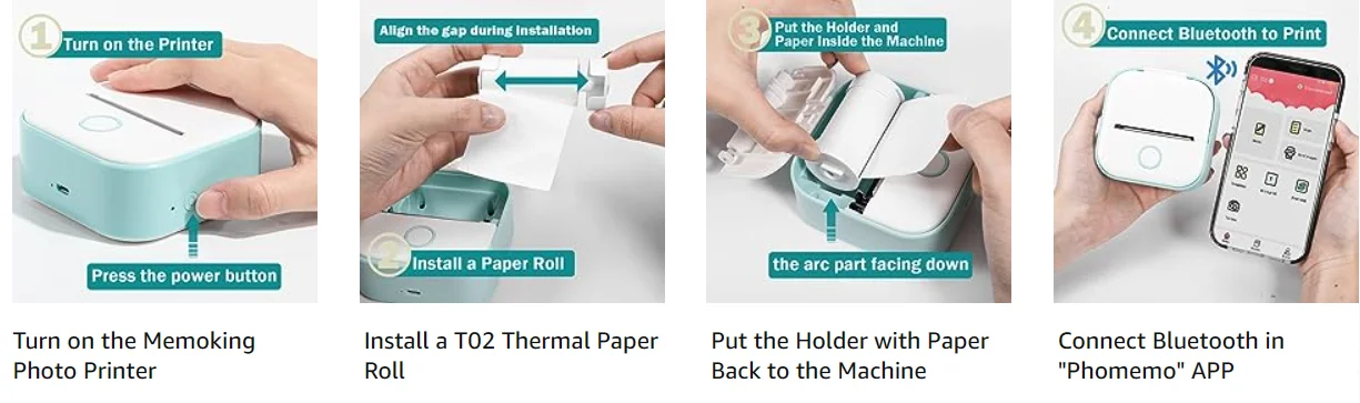 Phomemo T02 Mini Portable Thermal Printer - Perfect for Students