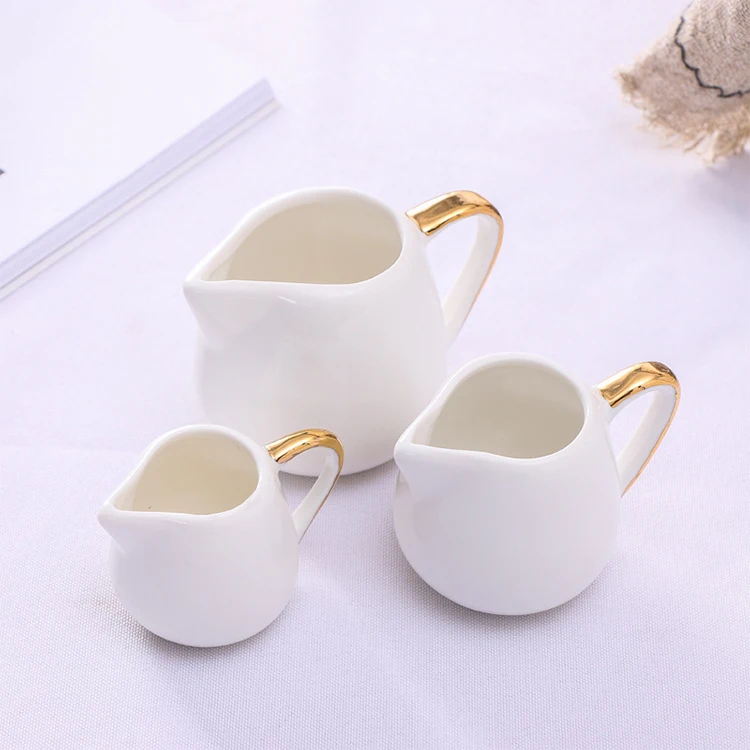 Hotel Ceramic Plain White Small Milk Pot Restaurant Customized Creamer ...
