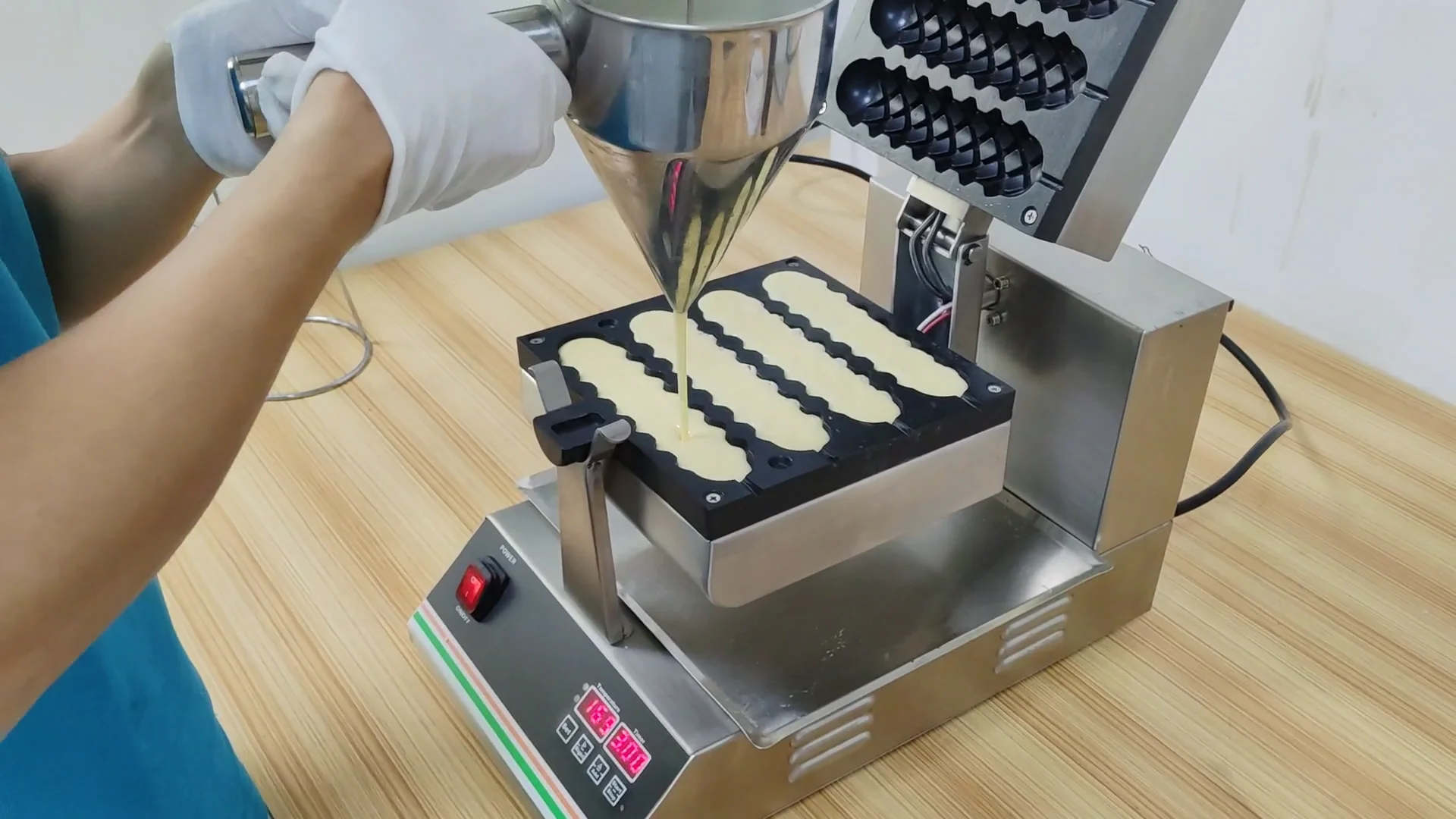 Professional French Muffin Hot Dog Waffle Maker Commercial Manual Non ...