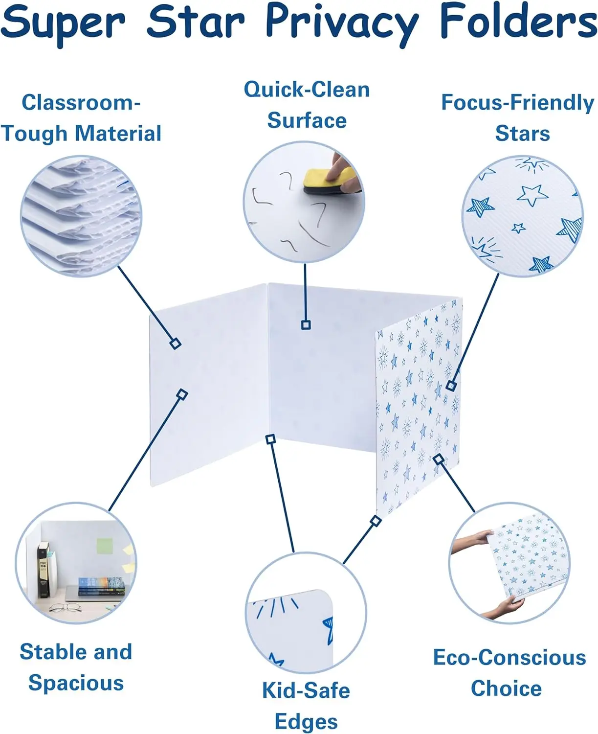 Plastic Classroom Privacy Shields Privacy Folders For Students & Desk ...